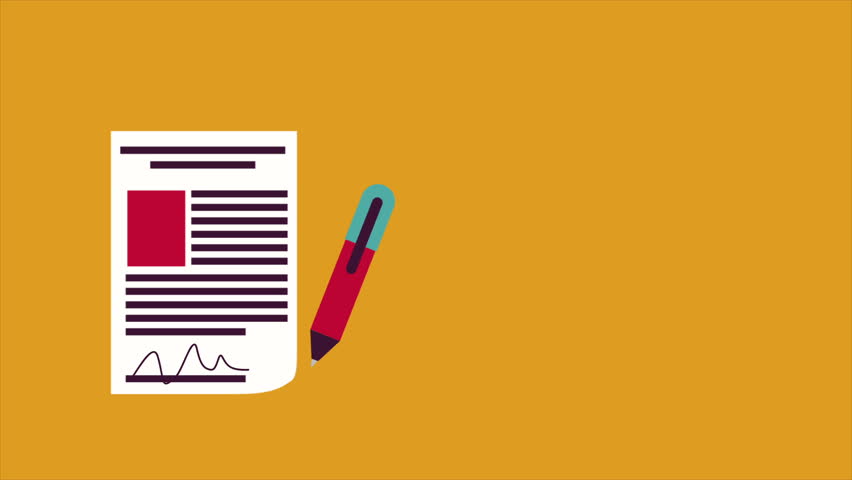 Document and Pen, Video Animation. Stock Footage Video (100% Royalty ...