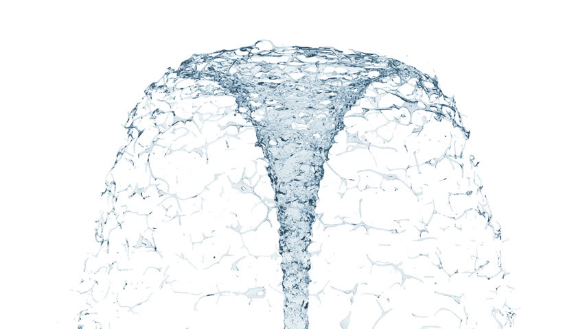 4k Slow Motion 3d Vortex Water Splash On Black Background With Alpha ...