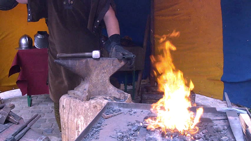 Blacksmith. Medieval Tradition Of Making Armor And Swords At The Forge ...