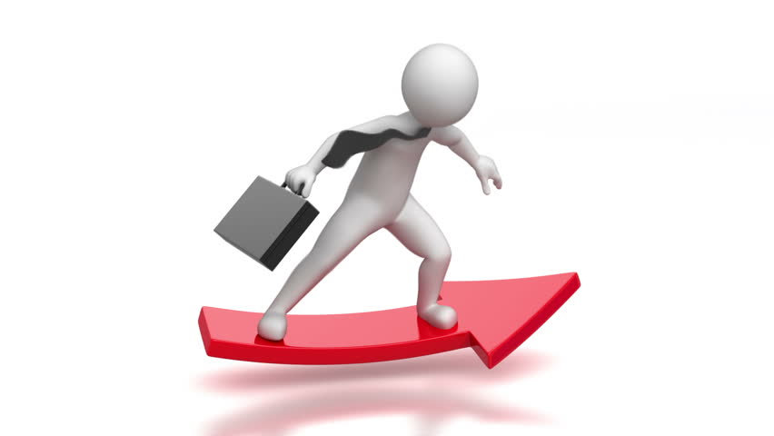 Business Success Animation Man Walking Up Stairs On White Stock Footage ...