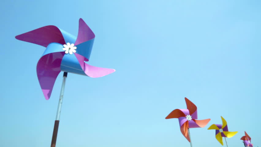 Colorful Wind Turbine Rotating By Stock Footage Video (100% Royalty ...