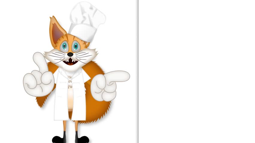 Funny Cartoon Fox Cook Cooking Chef Restaurant Stock Footage Video ...